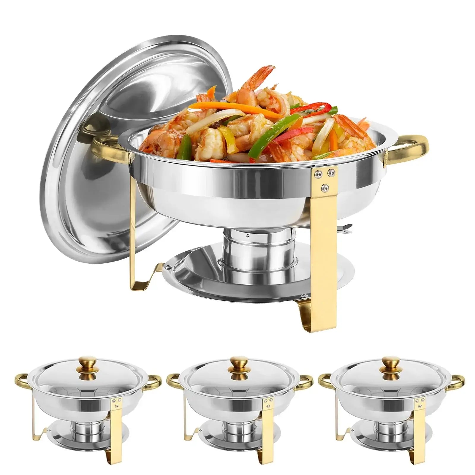 IMACONE-Chafing-Dish-Buffet-Set-4Pack-5QT-Stainless-Steel-Round-Chafer ...