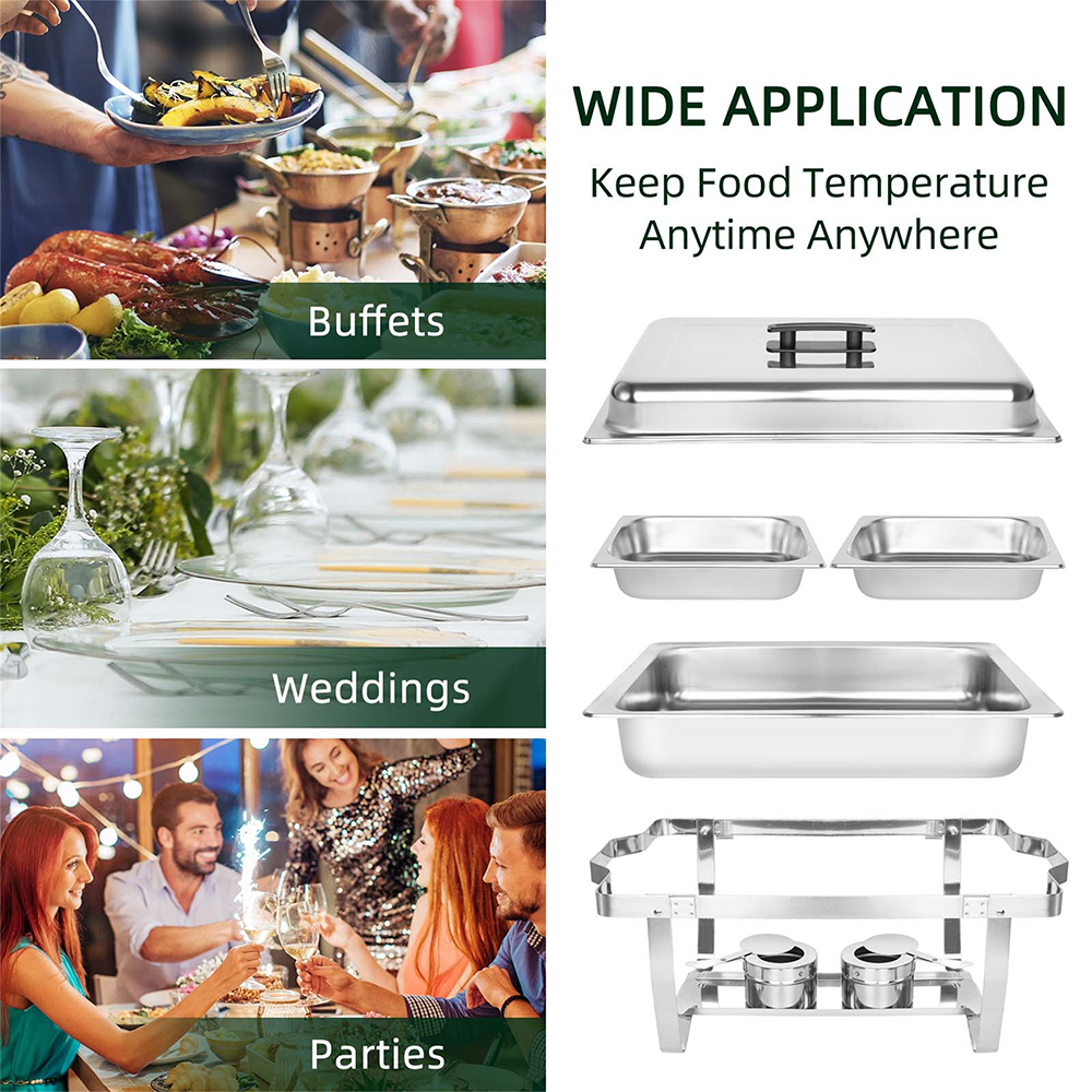 IMACONE 2 Pack Chafing Dish Buffet Warmer Set, 8QT Rectangular