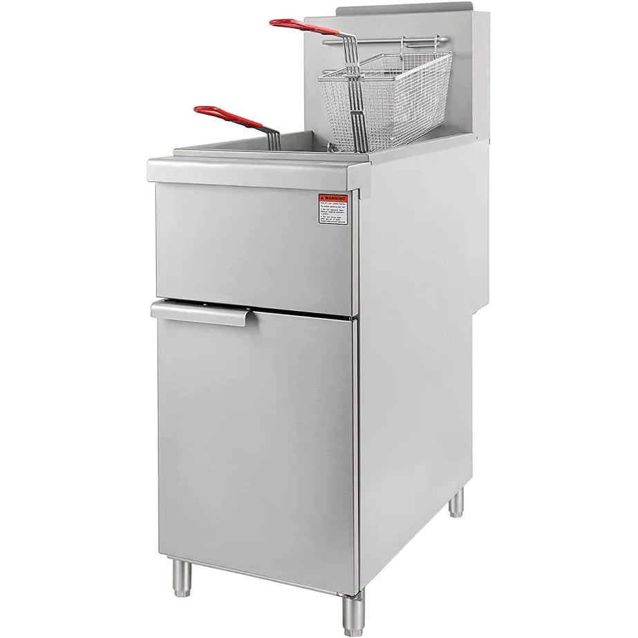 KICHKING 3 Tube Commercial Deep Fryer with 2 Baskets, 40 lbs Capacity