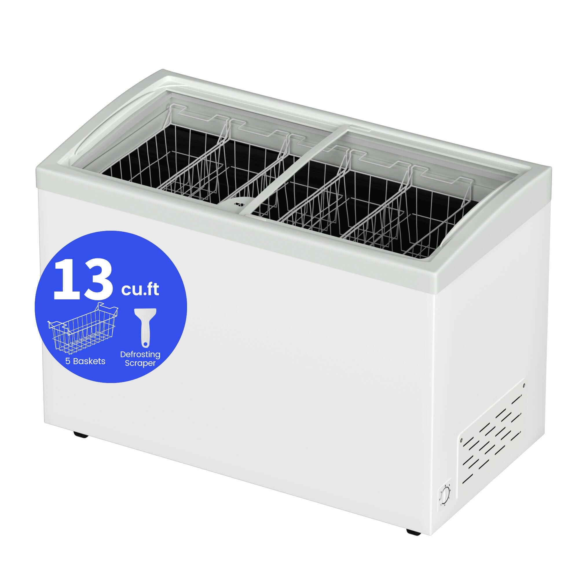 Kichking SD451S Commercial Curved Top Display Freezer, 13 Cu ft